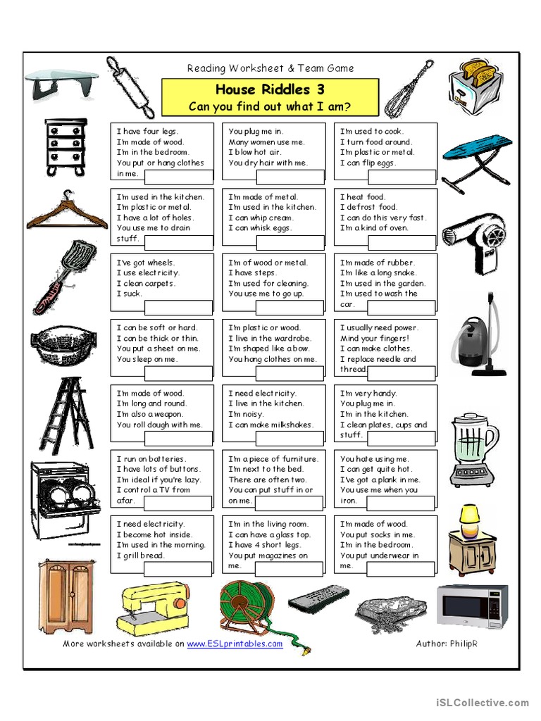 House Riddles (3) - Hard PDF | PDF | Home | Manufactured Goods