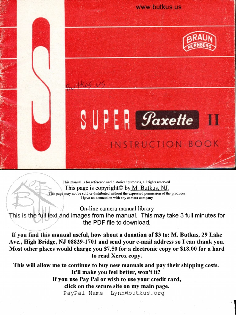 Paxette Super II PDF | PDF | Camera Lens | Shutter (Photography)