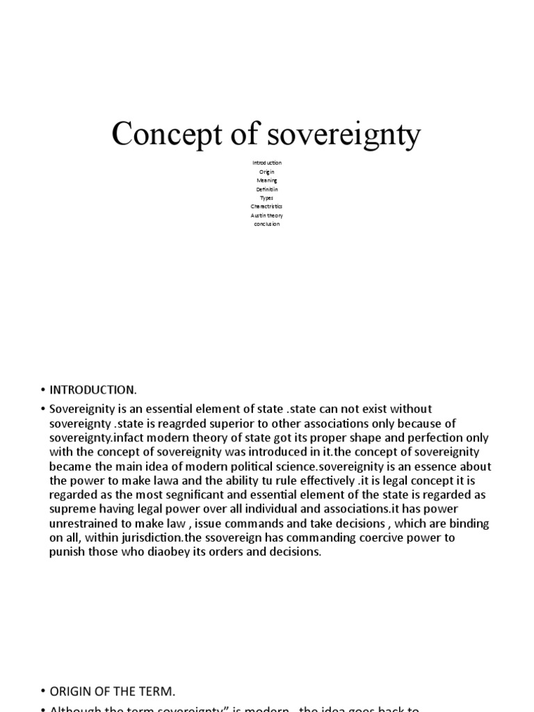 Understanding Sovereignty Concepts | PDF | Sovereignty | Sovereign State