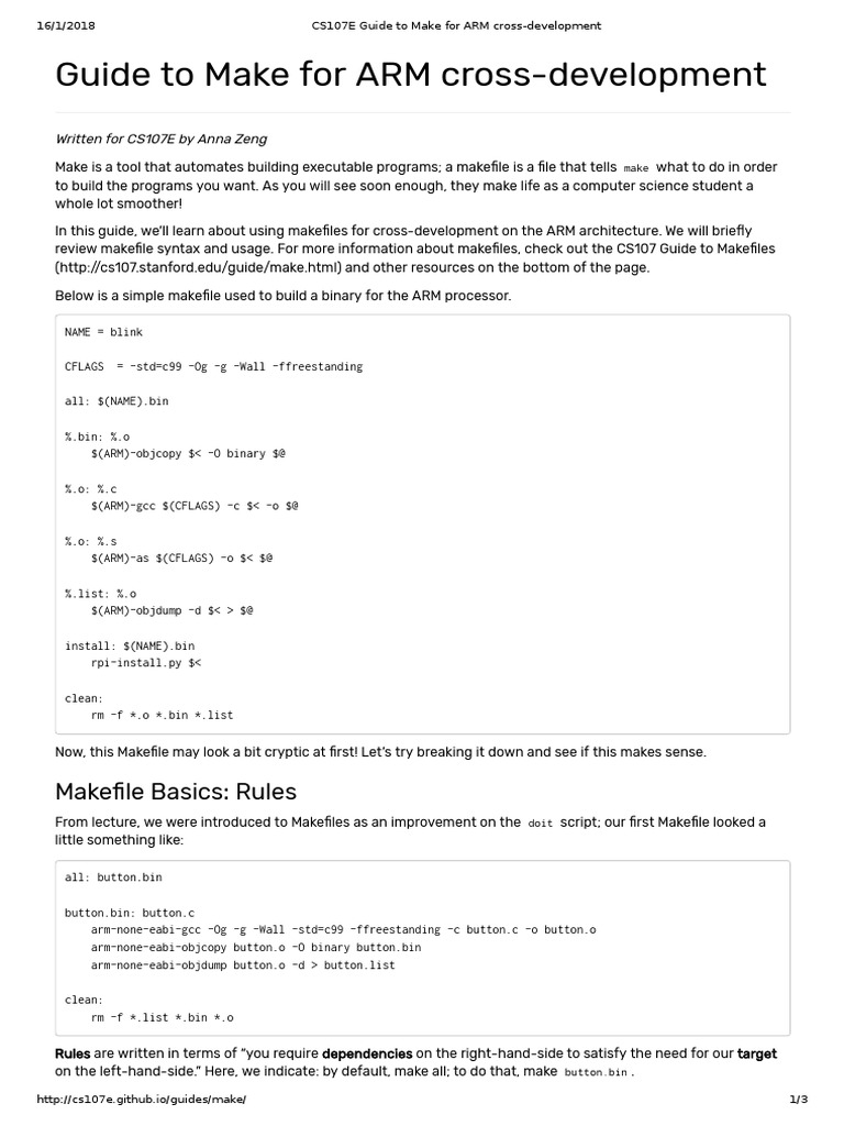 Guide To Make For ARM Cross-Development | PDF | Macro (Computer Science ...