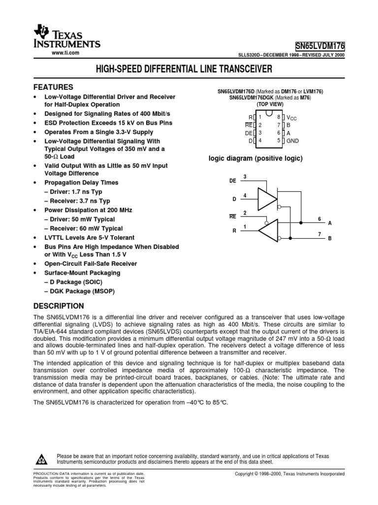 SN 65 LVDM 176 | PDF | Information And Communications Technology | Electrical Engineering