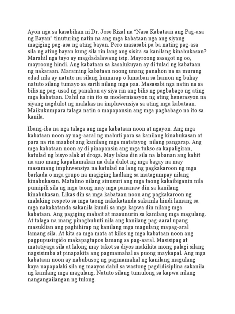 Ayon Nga Sa Kasabihan Ni DR | PDF