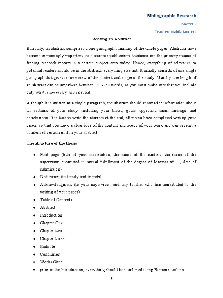 Writing An Abstract | PDF