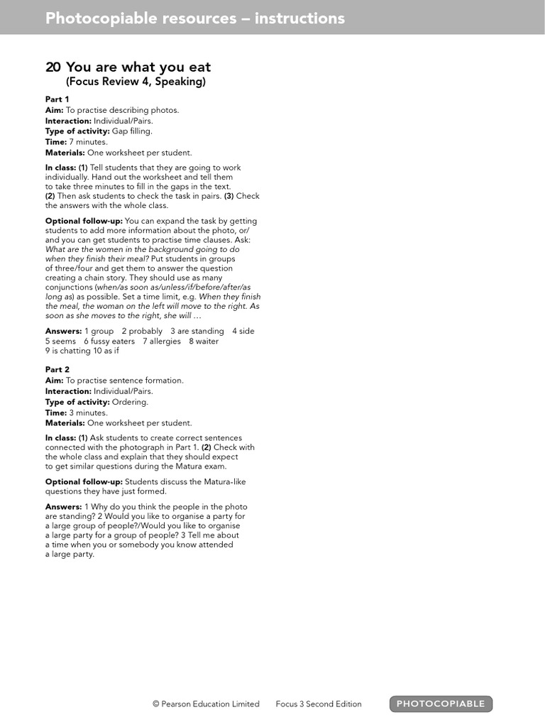 Focus3 2e Unit4 Review Resource 20 Pdf Pdf