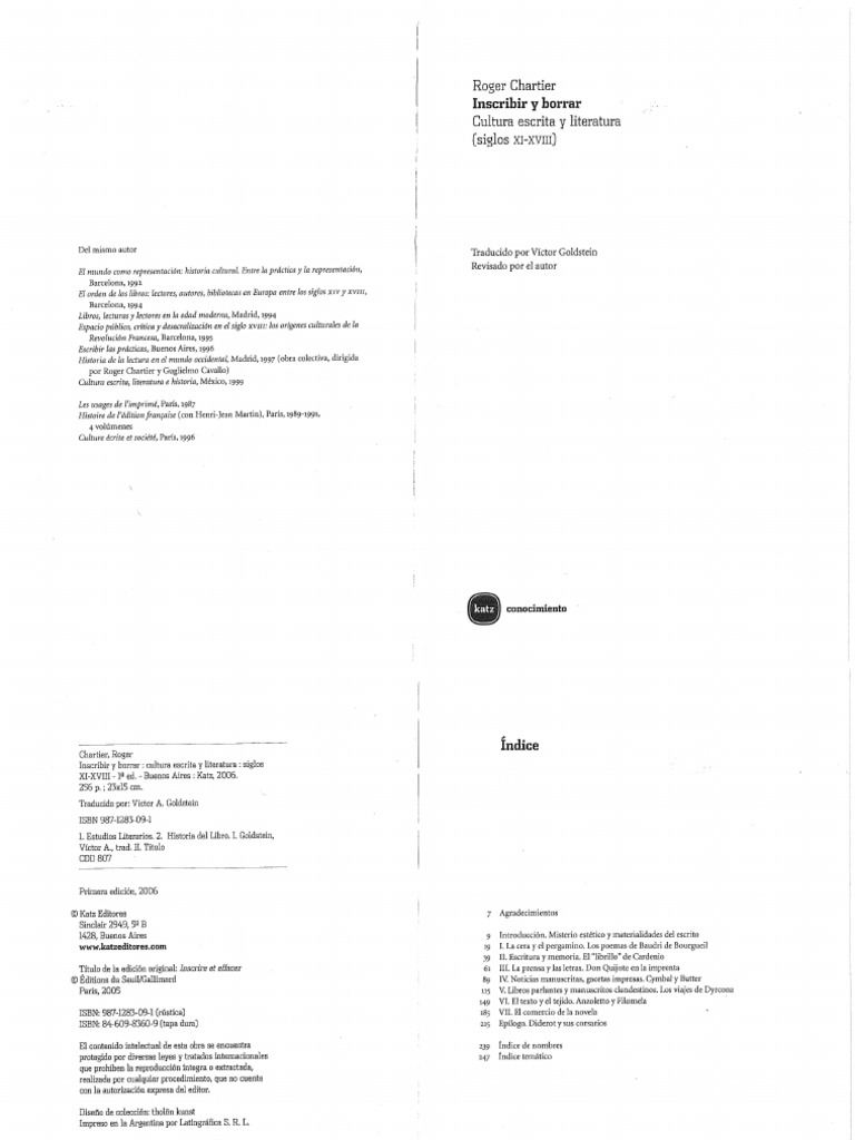 Chartier Inscribir y Borrar Intro | PDF