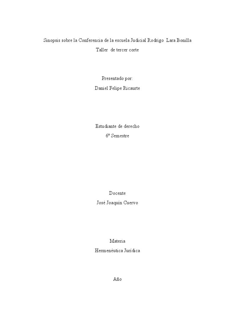 Taller de Hermeneutica Daniel R.. | PDF | Juez | Justicia