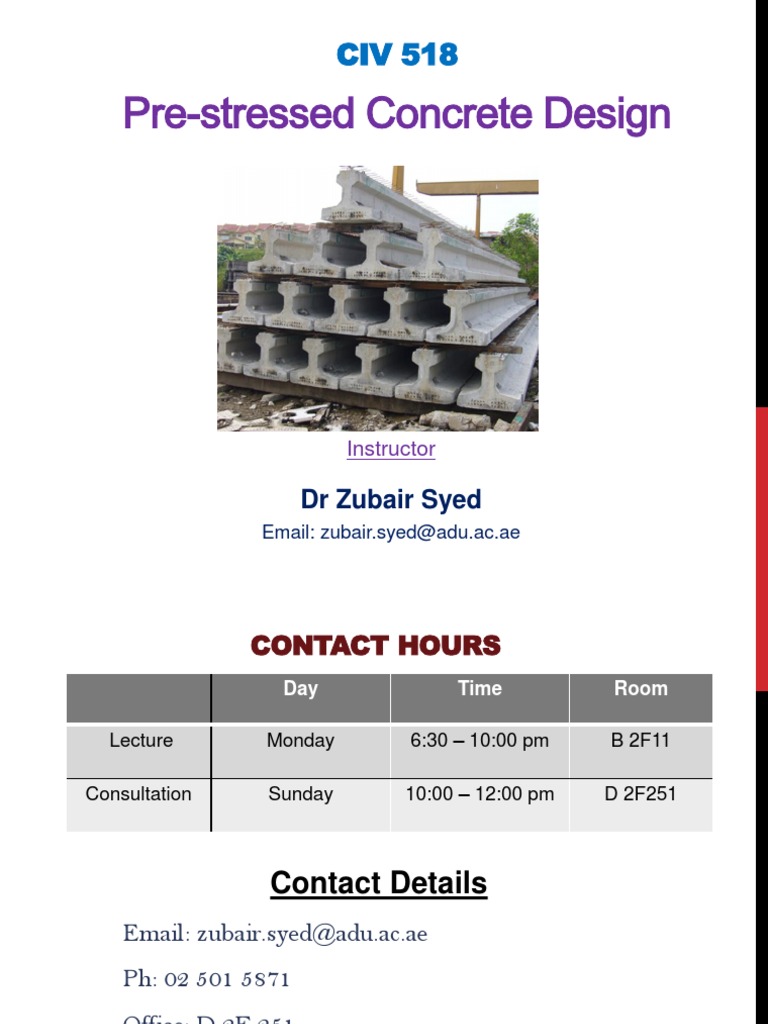 Prestressed Concrete Lecture 01 Dr Zubair Pdf Prestressed