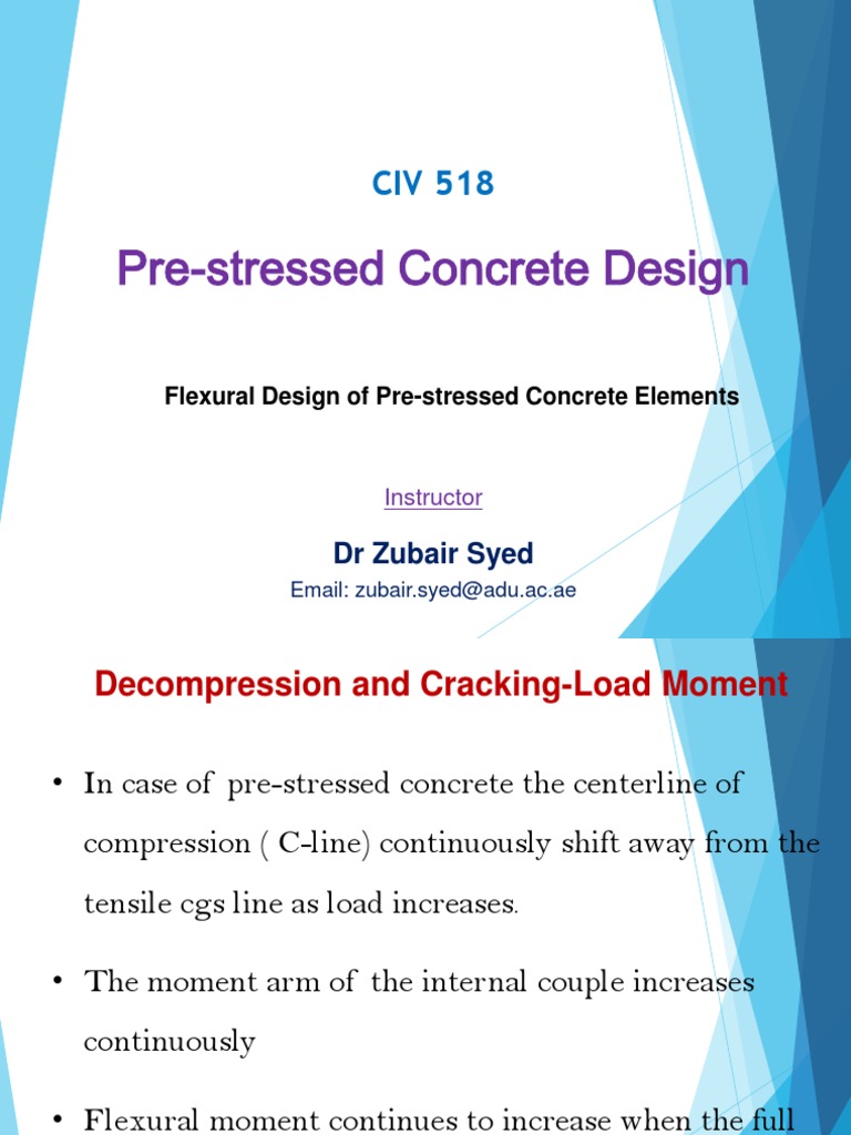 (Prestressed Concrete) Lecture 05 Dr. Zubair | PDF | Prestressed Concrete | Beam (Structure)
