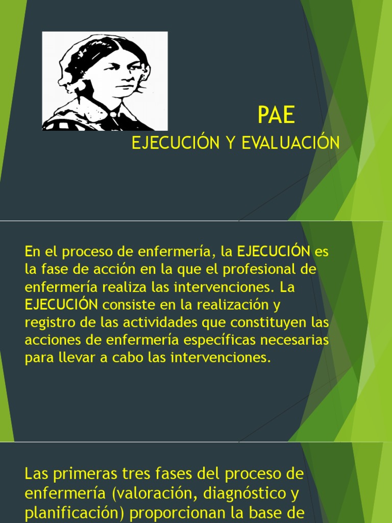 Clase 1.4 - PROAE - EJECUCION Y EVALUACION | PDF | Enfermería | Evaluación