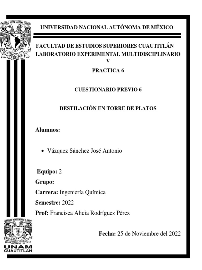 Cuestionario Previo 6 | PDF