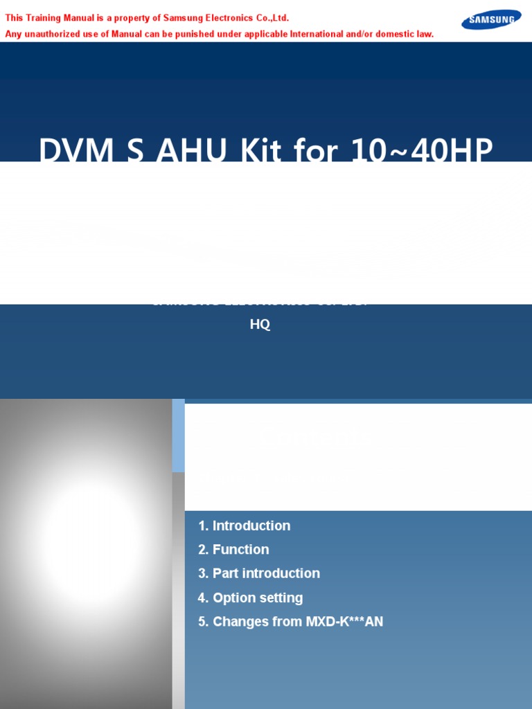 (2016) AHU Kit - D201N (10-40HP) - DVM S - 160711 PDF | PDF | Thermostat | Electrical Connector