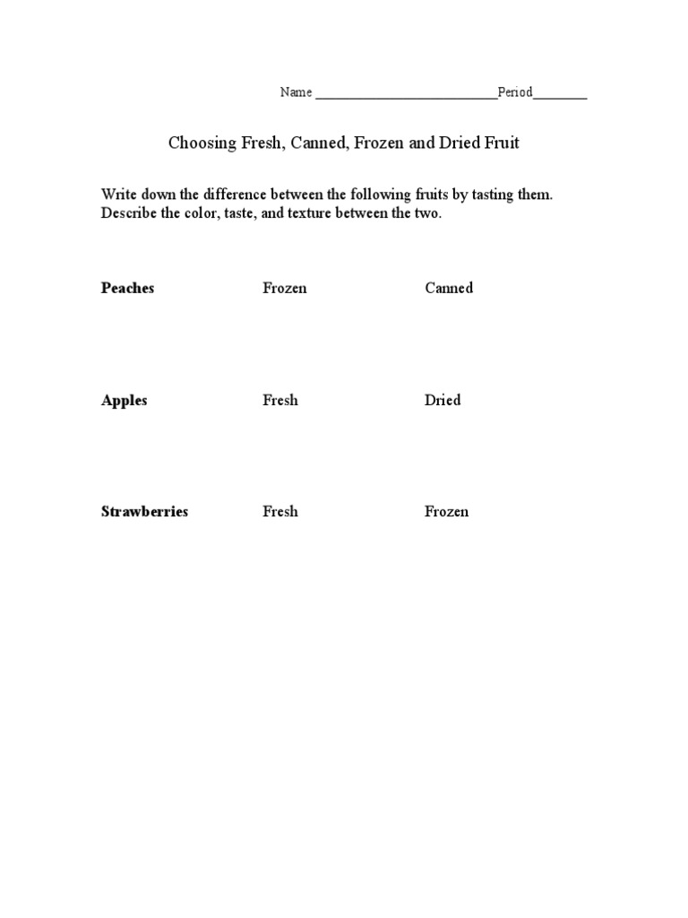 Choosing Fruit | PDF