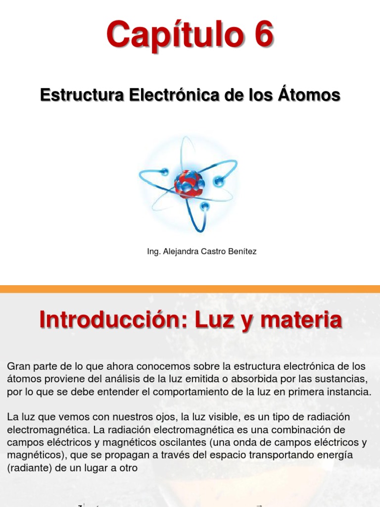 Cap 6 Estructura Electrónica átomos Pdf Orbital Atómico