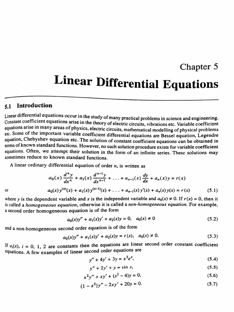 Linear Differential Equation J&I PDF | PDF | Differential Equations ...