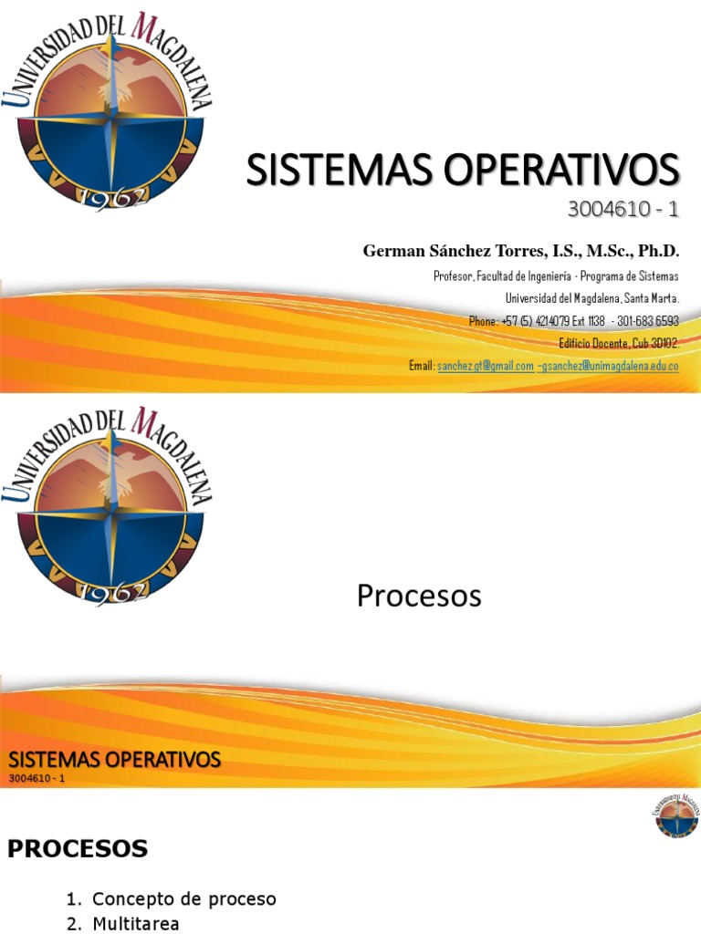 SISTEMAS OPERATIVOS - 6 Procesos | PDF | Sistema operativo | Proceso ...