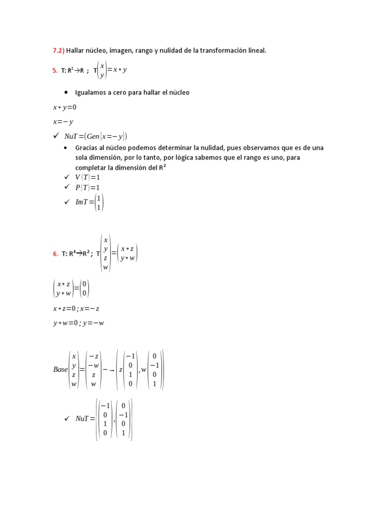 Taller Transformaciones Lineales | PDF