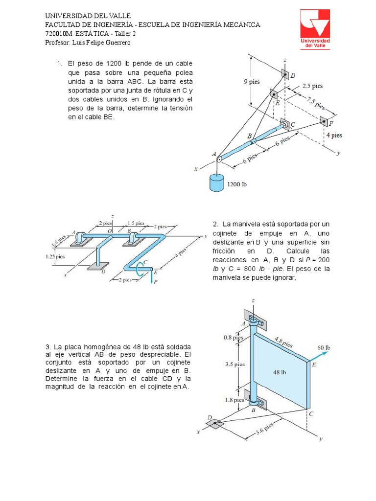 Taller 2 Estatica | PDF | Fricción | Física