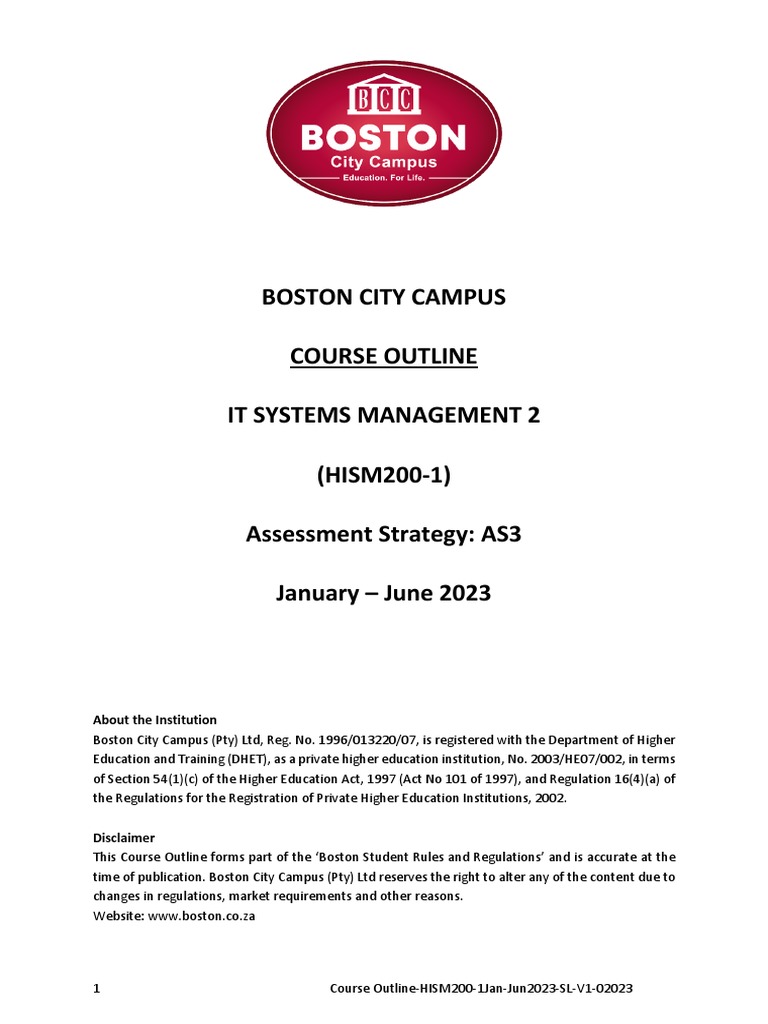 HISM200-1-Course Outline-Jan-Jun2023-SL-V1-02023 PDF | PDF ...