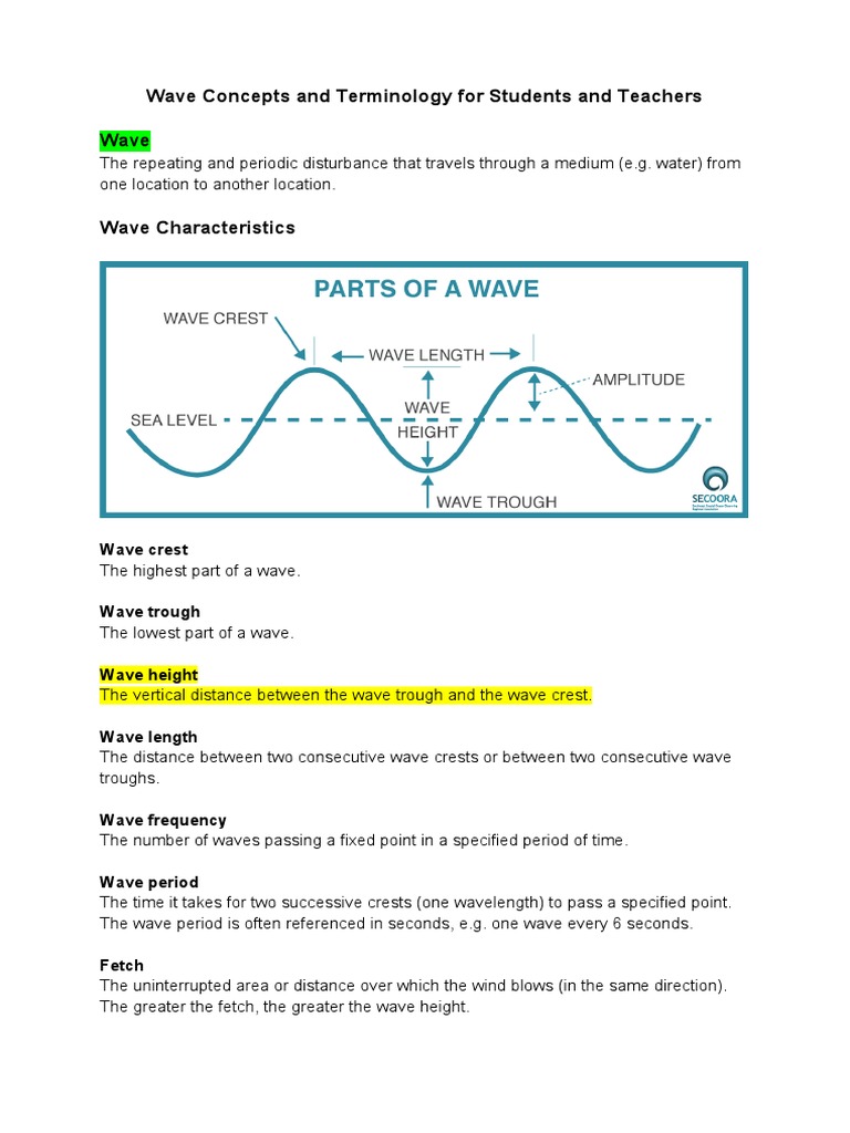 Wave Glossary | PDF | Hydrography | Physical Oceanography