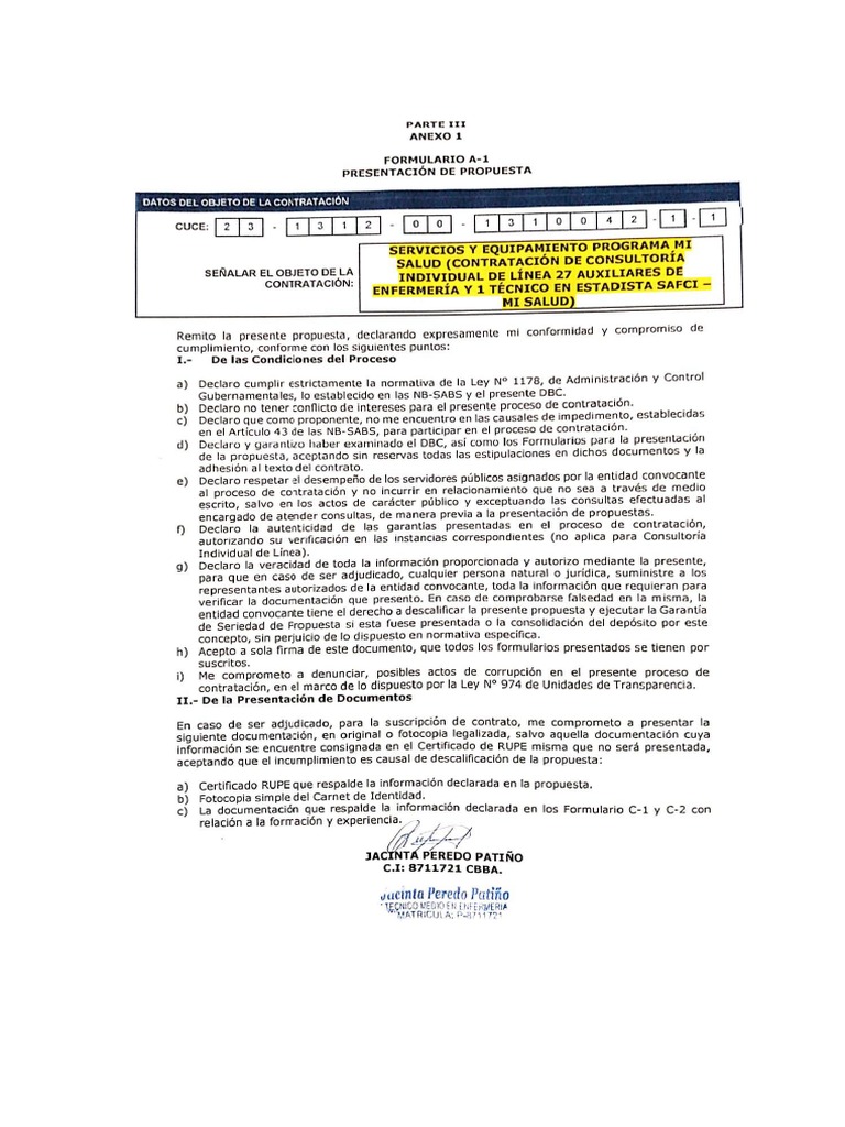 Formulario A1 PDF | PDF