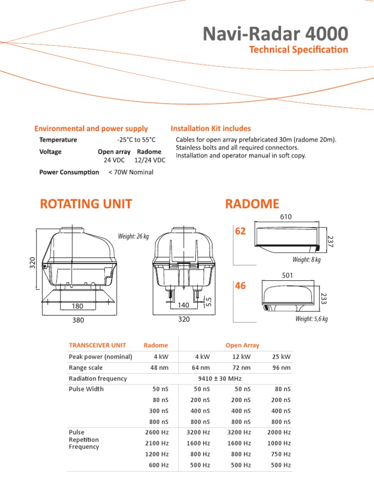 Transas Navi Radar 4000 Specifications | PDF | Electrodynamics ...
