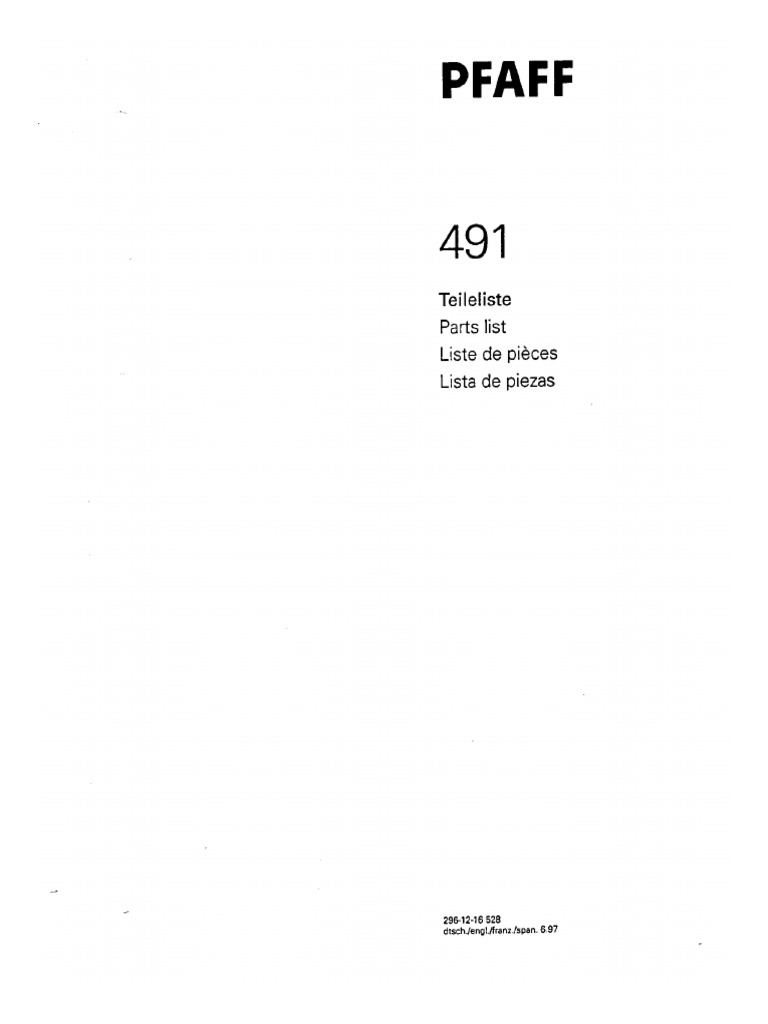 Pfaff 491 | PDF