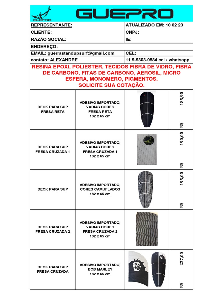 Acessórios para Pranchas e SUP | PDF | Hobbies | Polímeros orgânicos