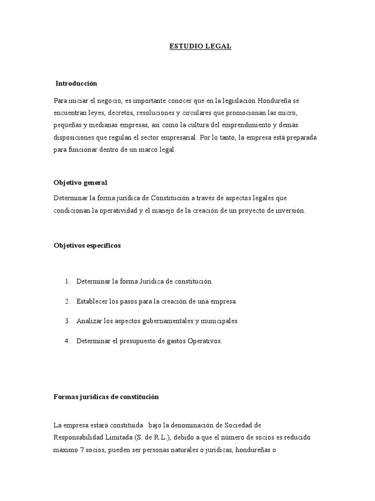 Estudio Legal | PDF | Negocios económicos | Economias