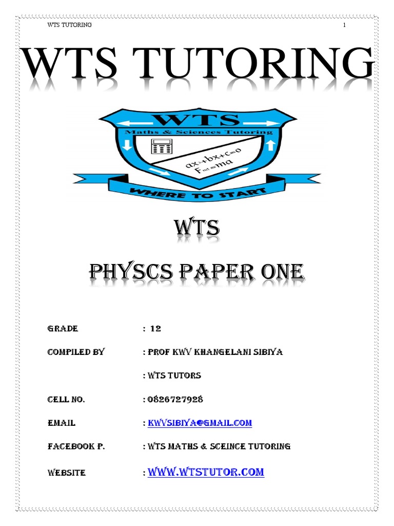 WTS Tutoring: Grades 10-12 Classes | PDF