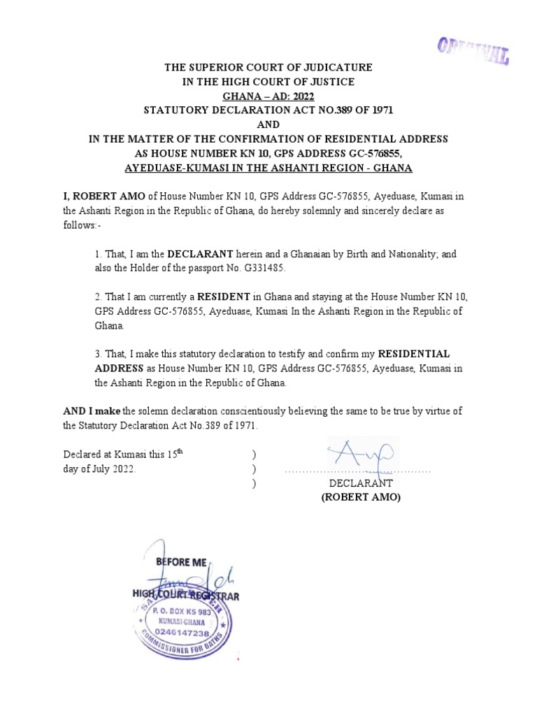 Confirm residential address declaration | PDF