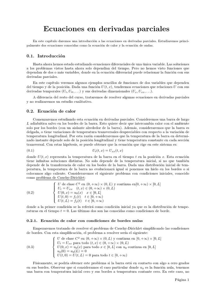 Derivadas Parciales | PDF | Ecuaciones | Ecuación diferencial parcial