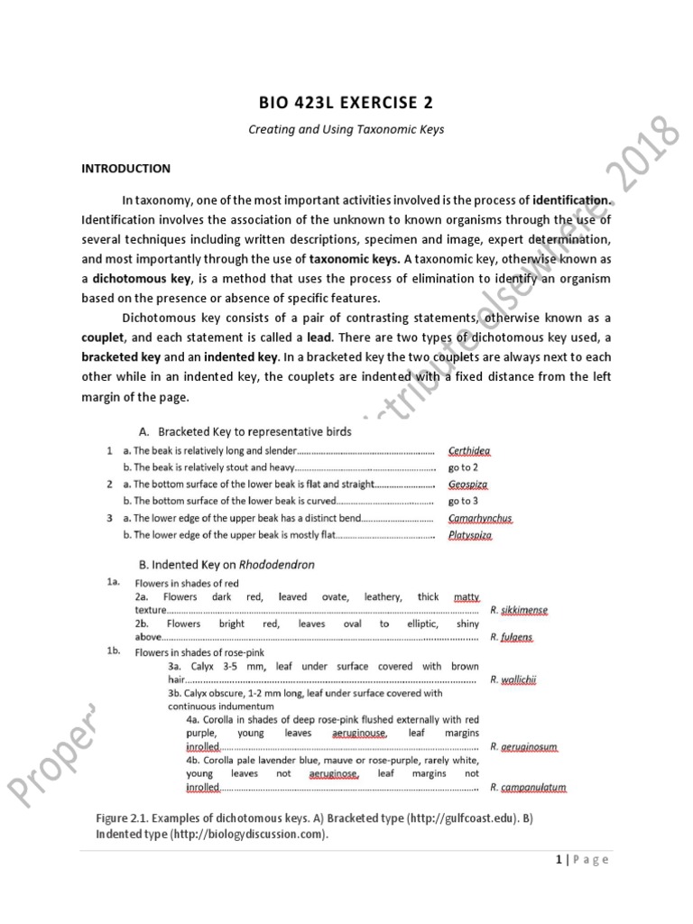 Creating and Using Taxonomic Keys: A Guide to Identifying ...