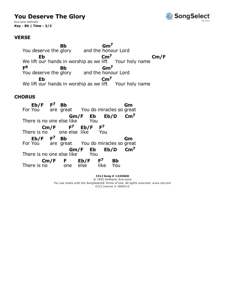 You Deserve The Glory BB | PDF