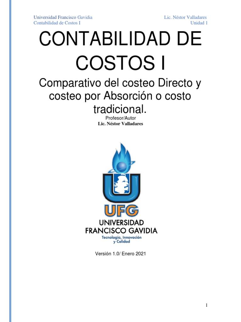 Comparativo entre el costeo directo y el costeo absorbente | PDF | Costo | Presupuesto