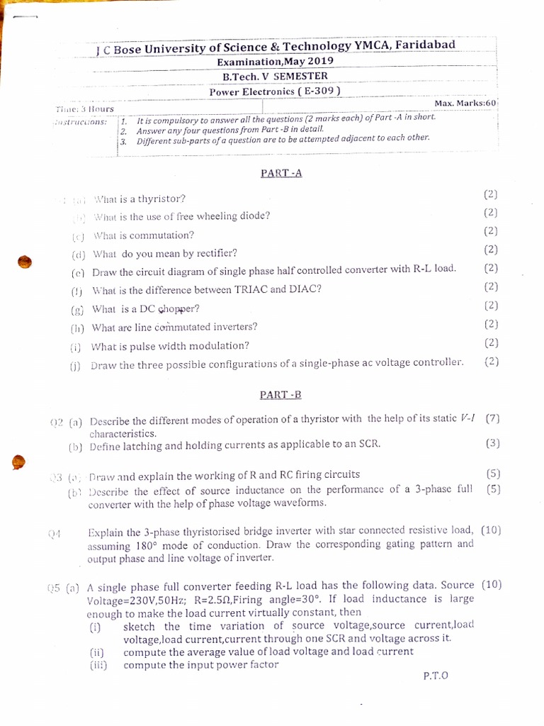 B.tech Power Electronics (E-309) | PDF | Power Inverter | Electrical Engineering