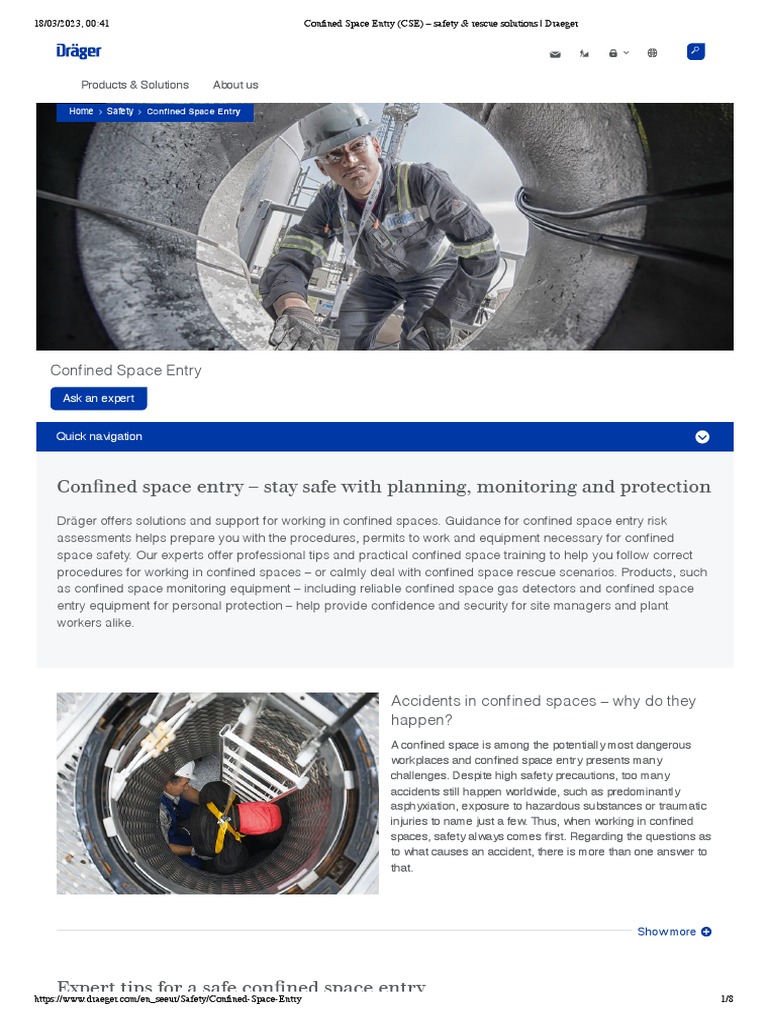 Confined Space Entry (CSE) - Safety & Rescue Solutions - Draeger PDF ...
