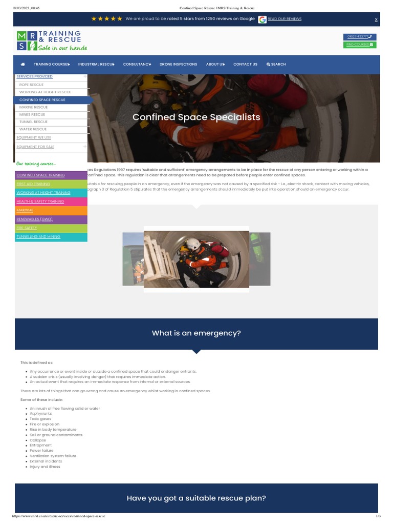 Confined Space Rescue - MRS Training & Rescue PDF | PDF | Emergency ...