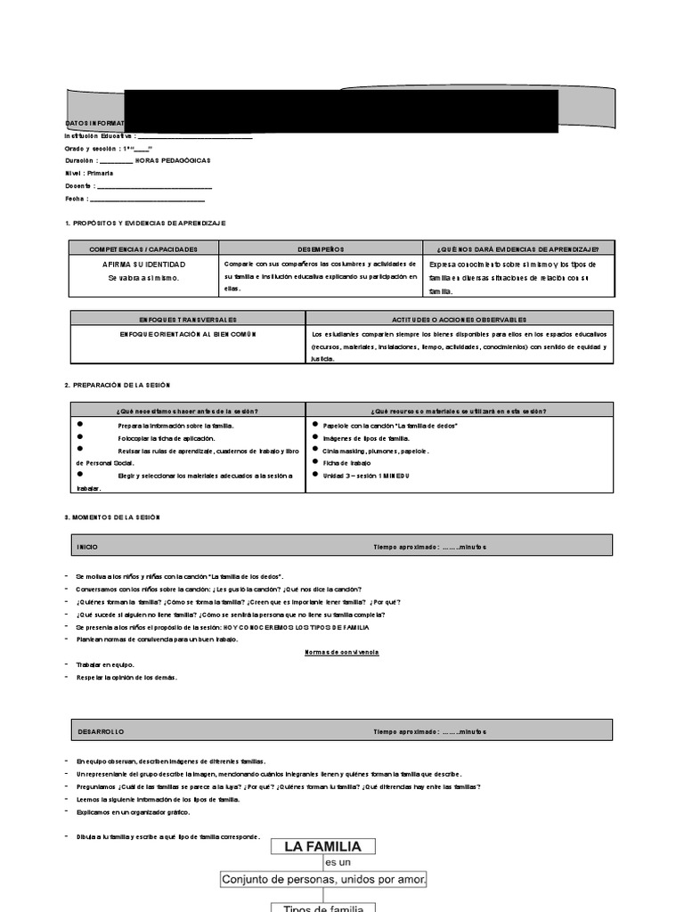 3 Sesion Tipos de Familia | PDF | Aprendizaje | Maestros