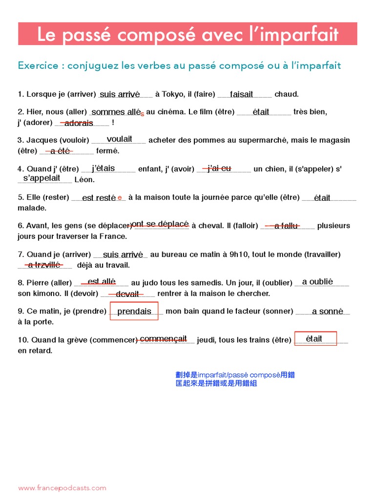 Exercices Passé Composé et Imparfait | PDF