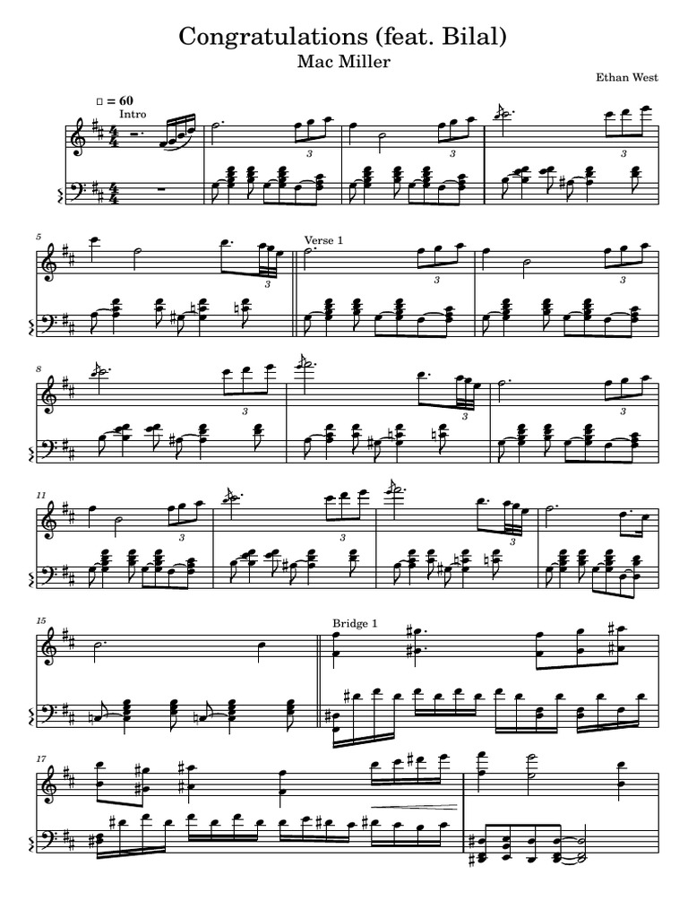 Mac Miller's "Congratulations" Sheet Music | PDF