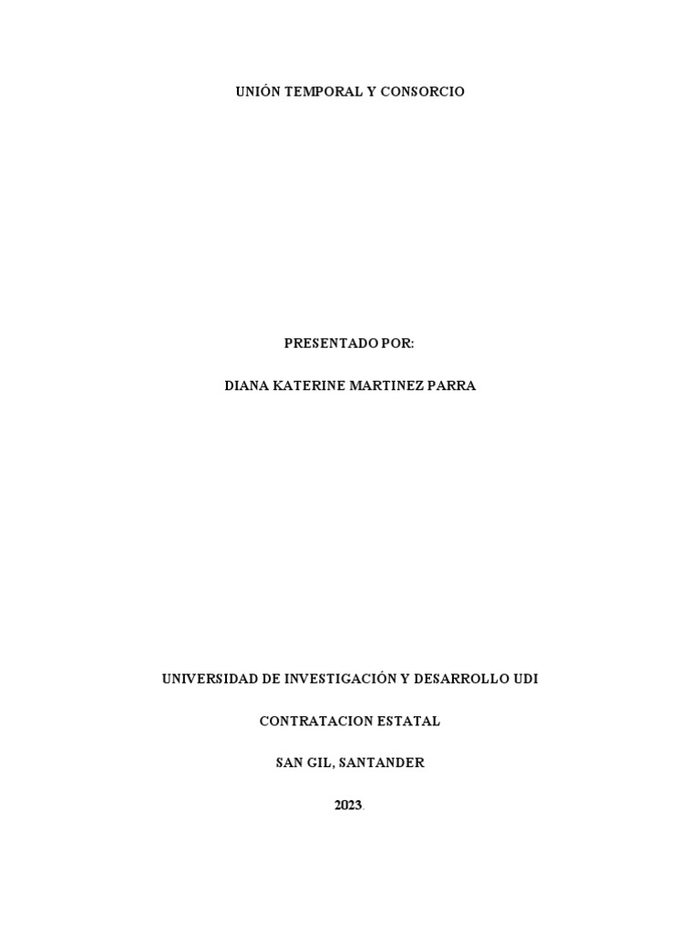 Unión Temporal Y Consorcio - Diana Martínez | PDF | Consorcio ...