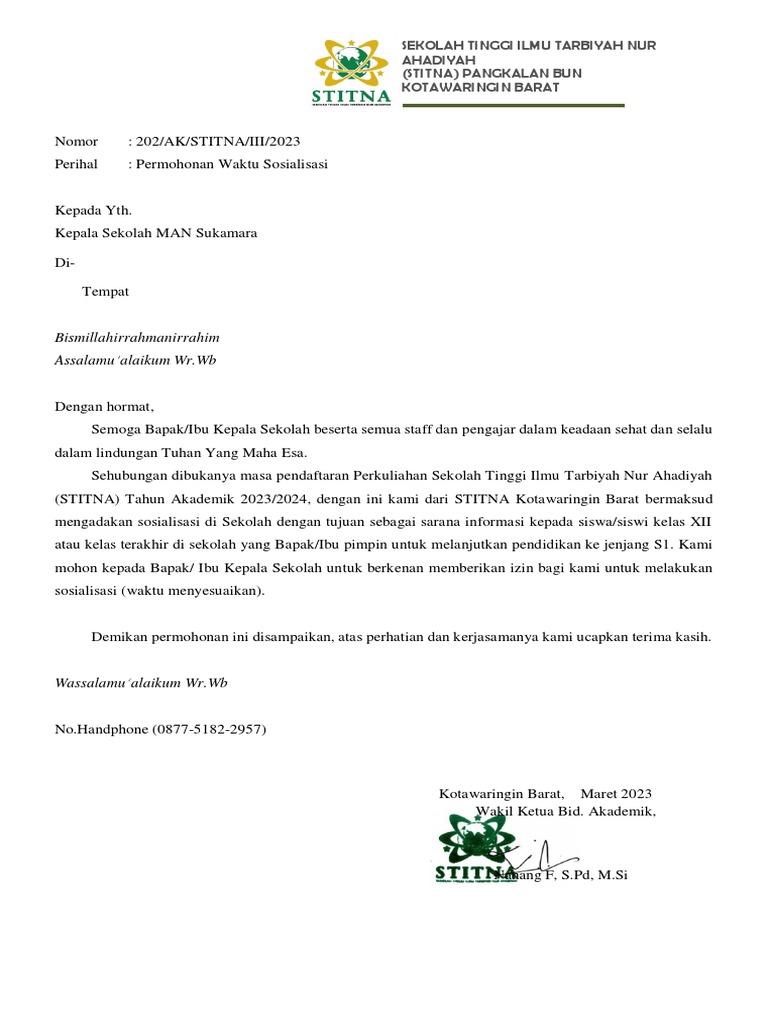 Surat Sosialisasi | PDF