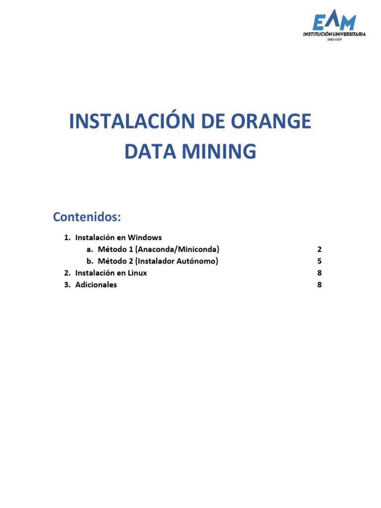 Instalación de Orange Data Mining | PDF | Python (lenguaje de programación) | Procesamiento de datos