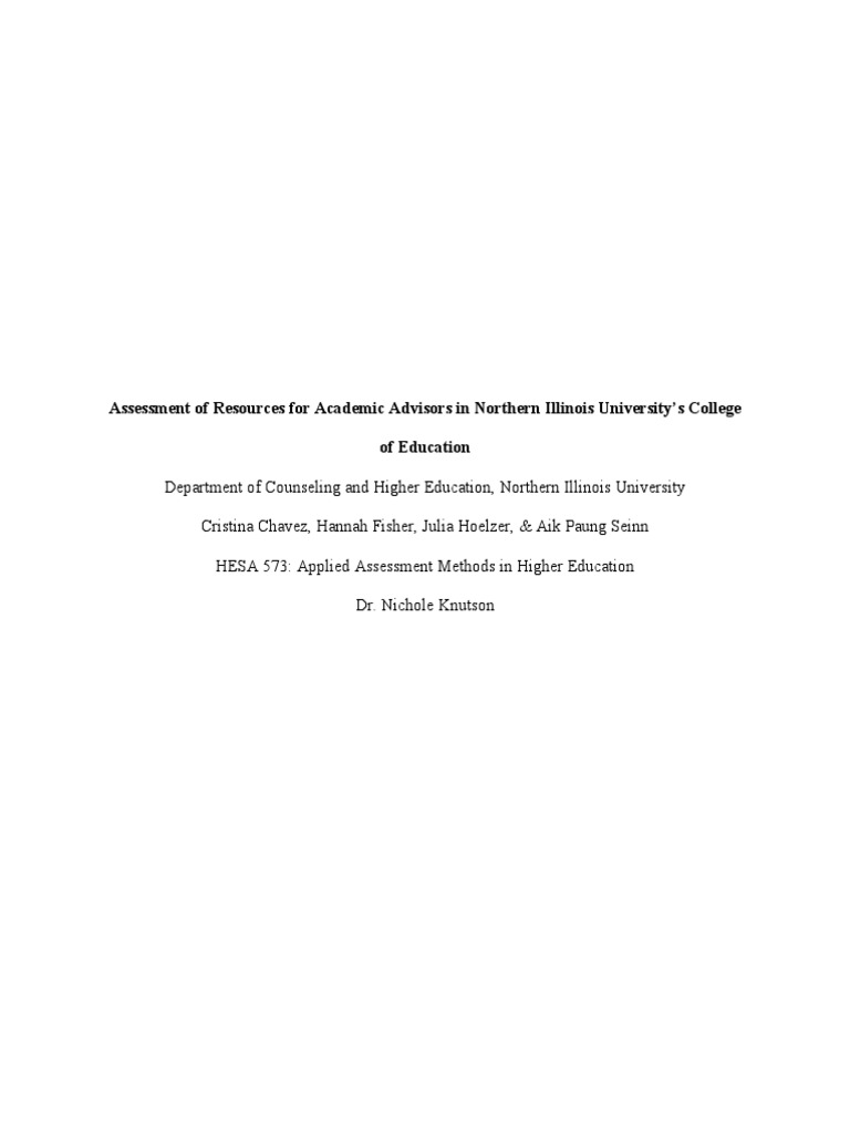 Final Niu Academic Advising Resources Report | PDF | Student Affairs ...
