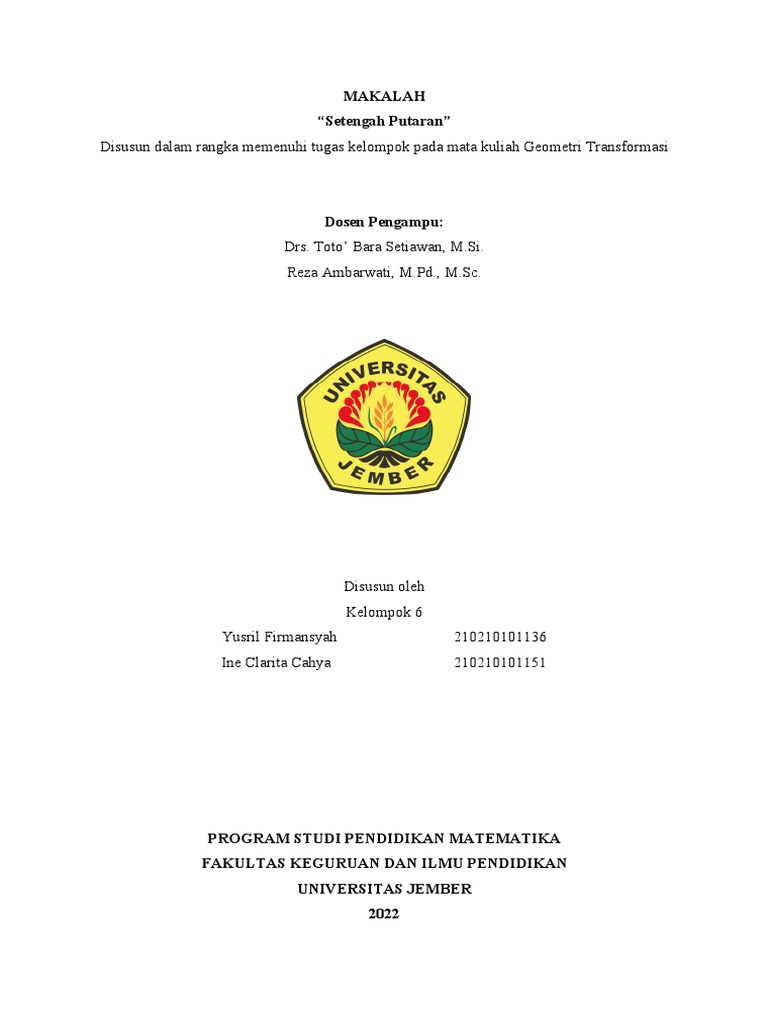 Transformasi Setengah Putaran dalam Geometri | PDF