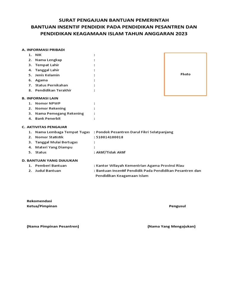 Contoh Surat Permohonan 2023 | PDF | Ilmu Sosial | Kesehatan Holistik