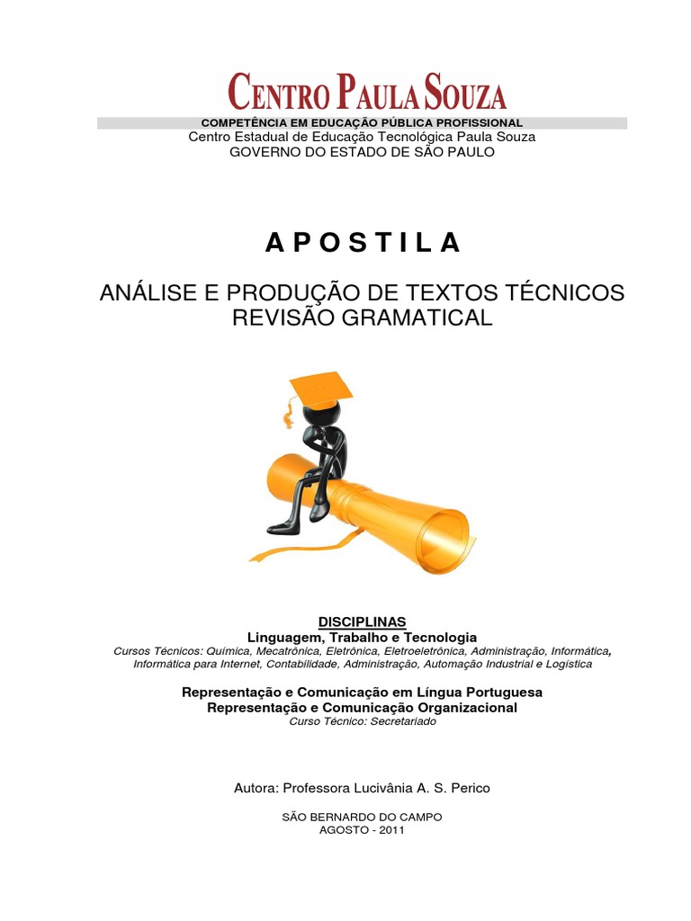APOSTILA-Gramatica e Redacao Tecnica-Rev PDF | PDF | Comunicação ... APOSTILA-Gramatica e Redacao Tecnica-Rev PDF | PDF | Comunicação ...