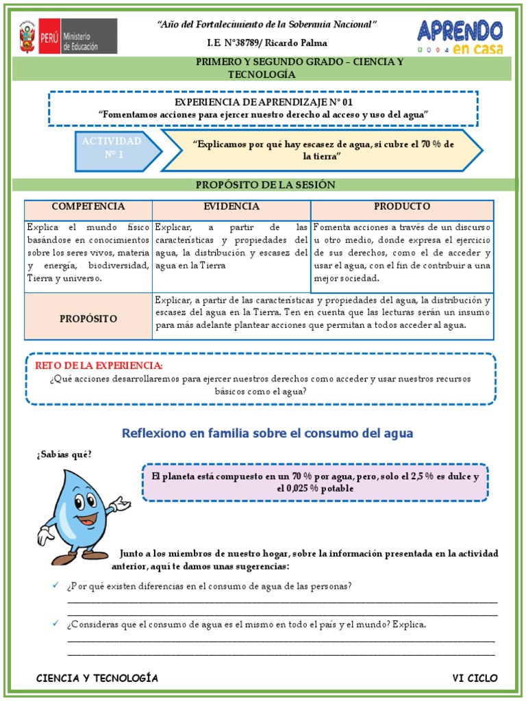 (1y2) 1 Actividad de Aprendizaje 01 | PDF | Propiedades del agua | Agua
