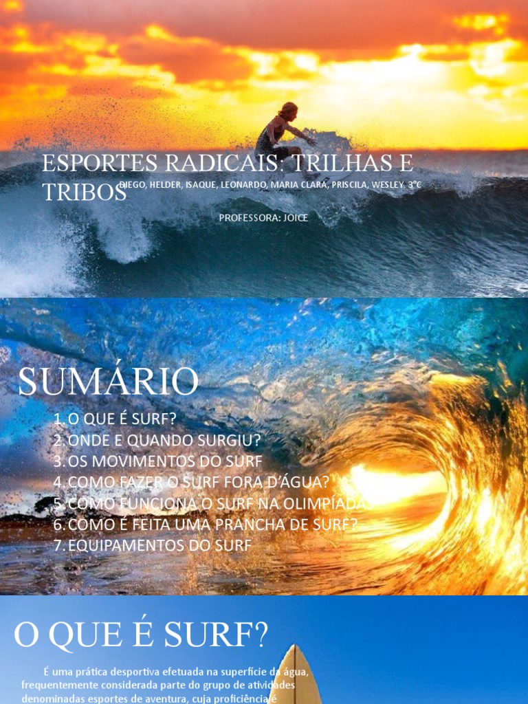 Esportes Radicais - Surf | PDF | Esportes com prancha | Recreação ao ar ...