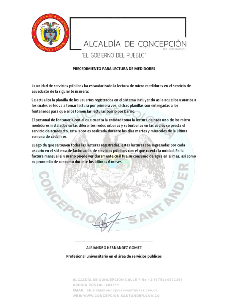 Procedimiento para Lectura de Medidores | PDF